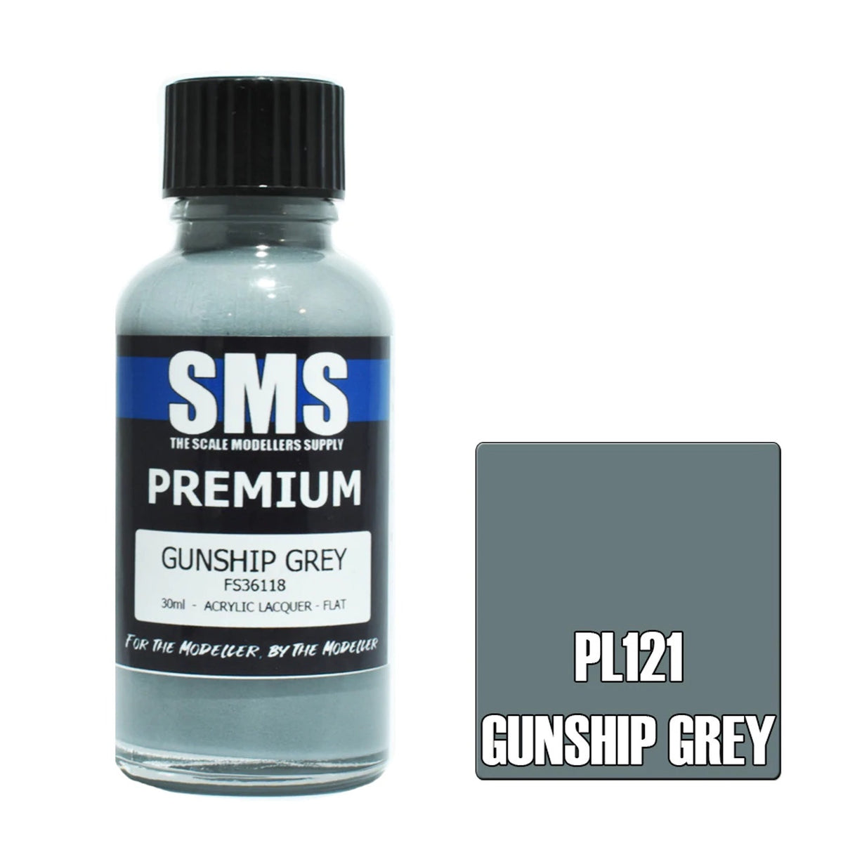 SMS #PL121 Premium Gunship Grey Acrylic Lacquer 30mL – Frankton Model Shop